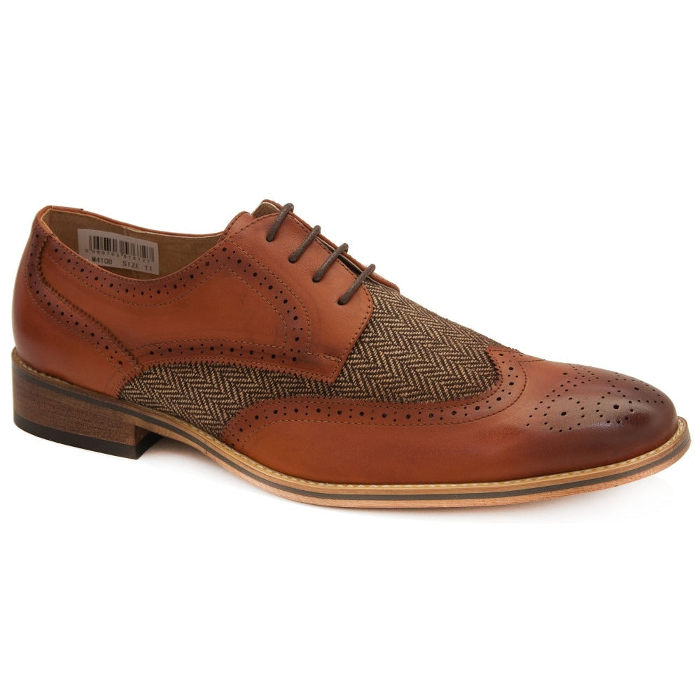 Gibson Lace Tweed Shoe - Dark Tan – Fields Menswear