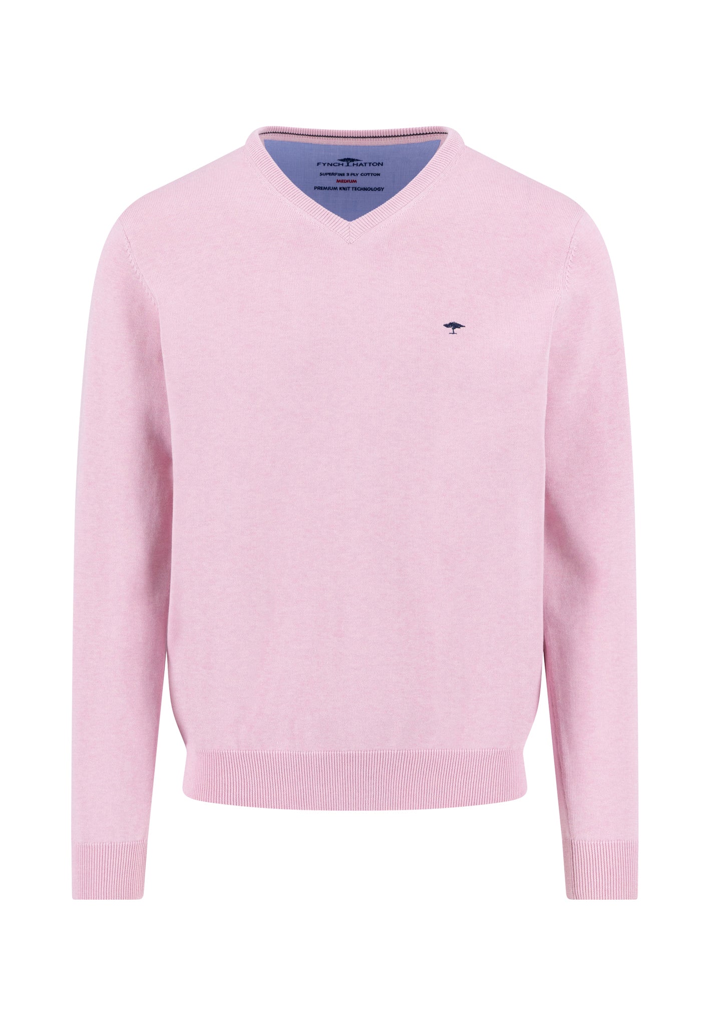 Premium Superfine Cotton V-Neck Jumper - Magnolia – Fields Menswear